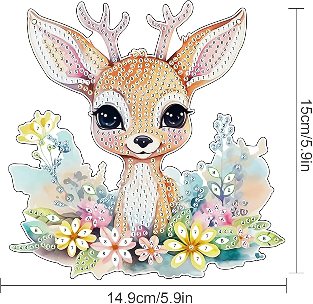 Acrylic Wall Hanging - Buck and Flowers – Diamond Painting Depot